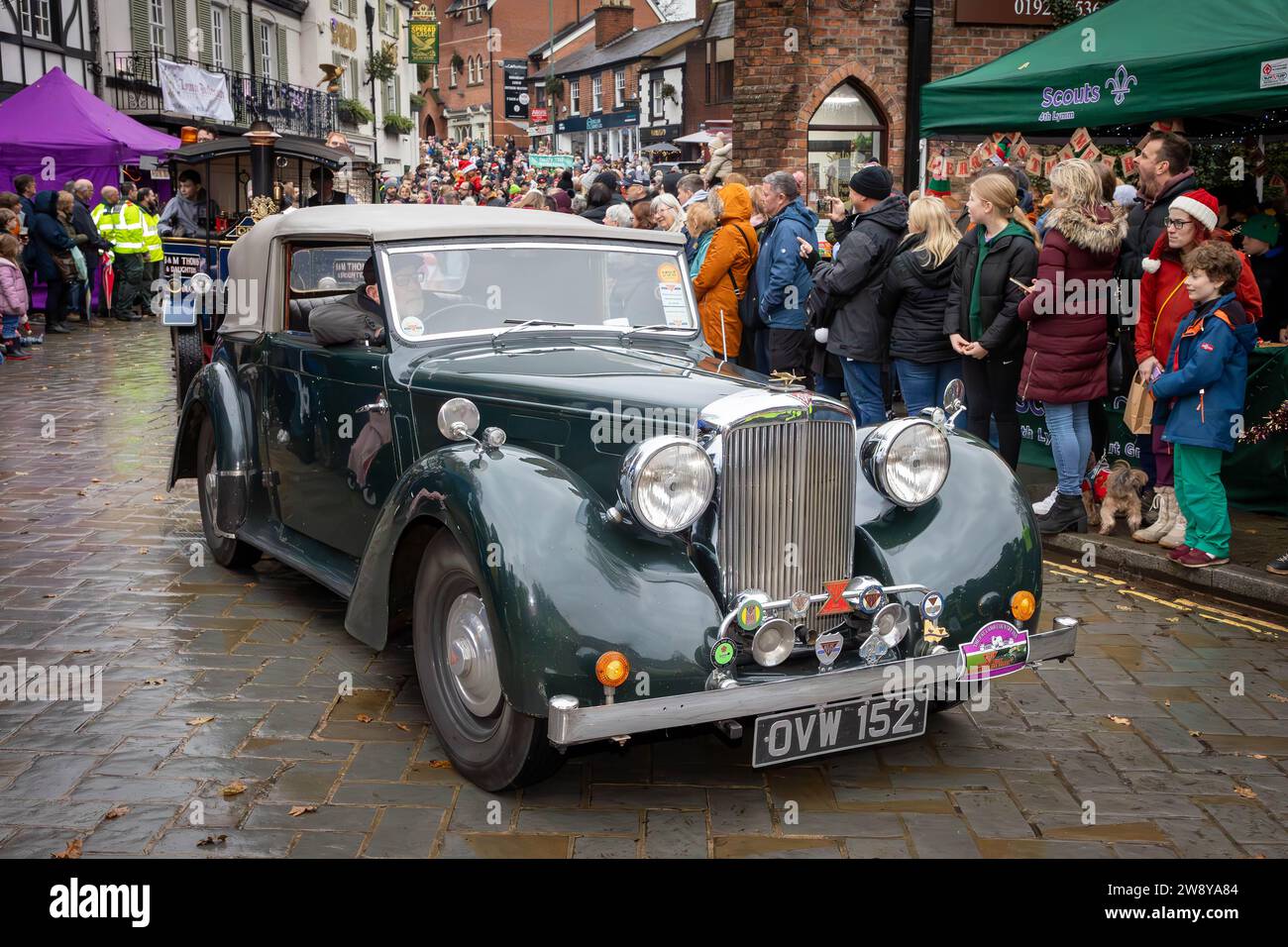 Lymm Dickensian Day 2023. People dressed in Dickensian costume; stalls ...
