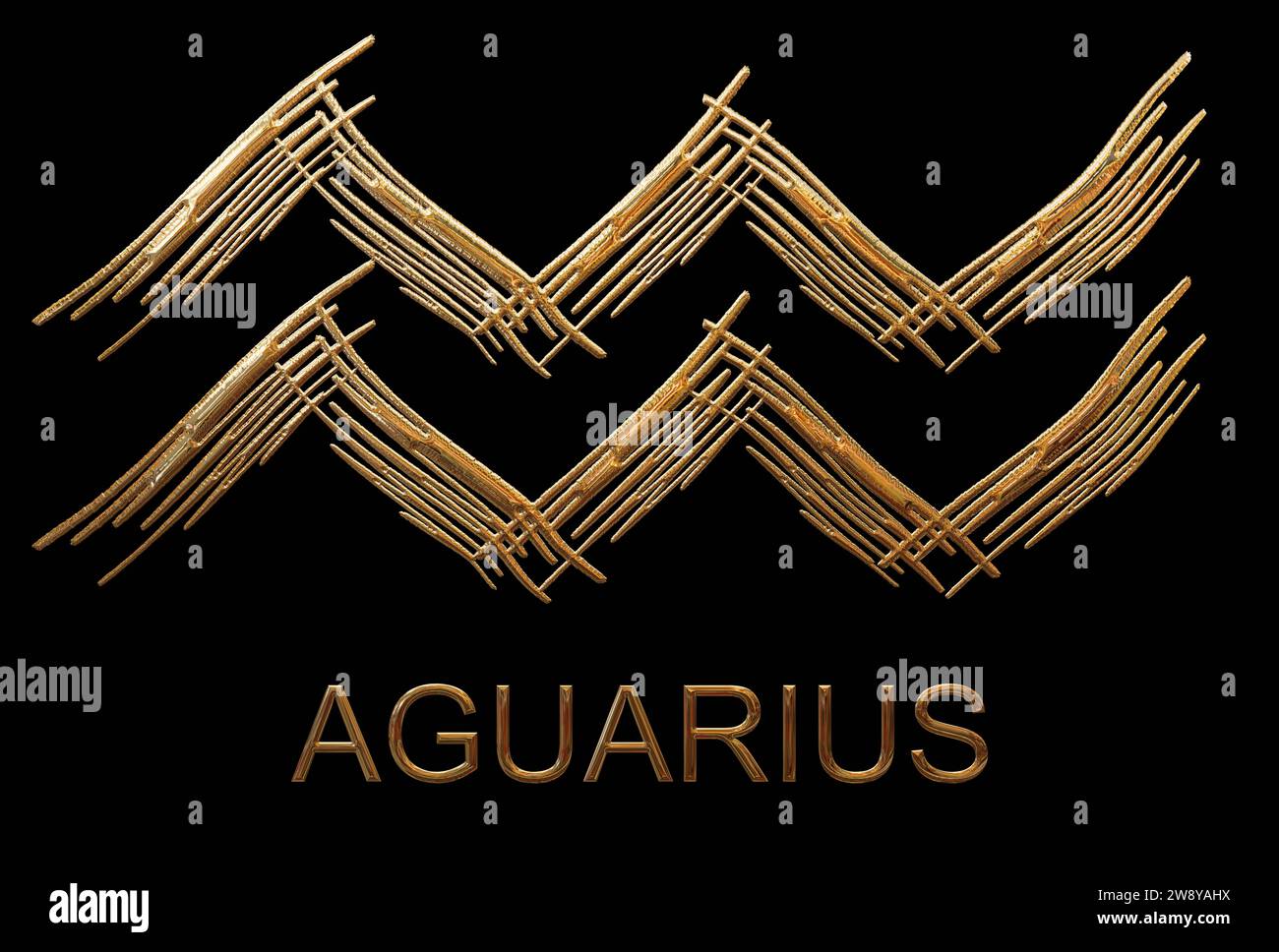 3d illustration, sign of aquarius, zodiac Stock Photo - Alamy