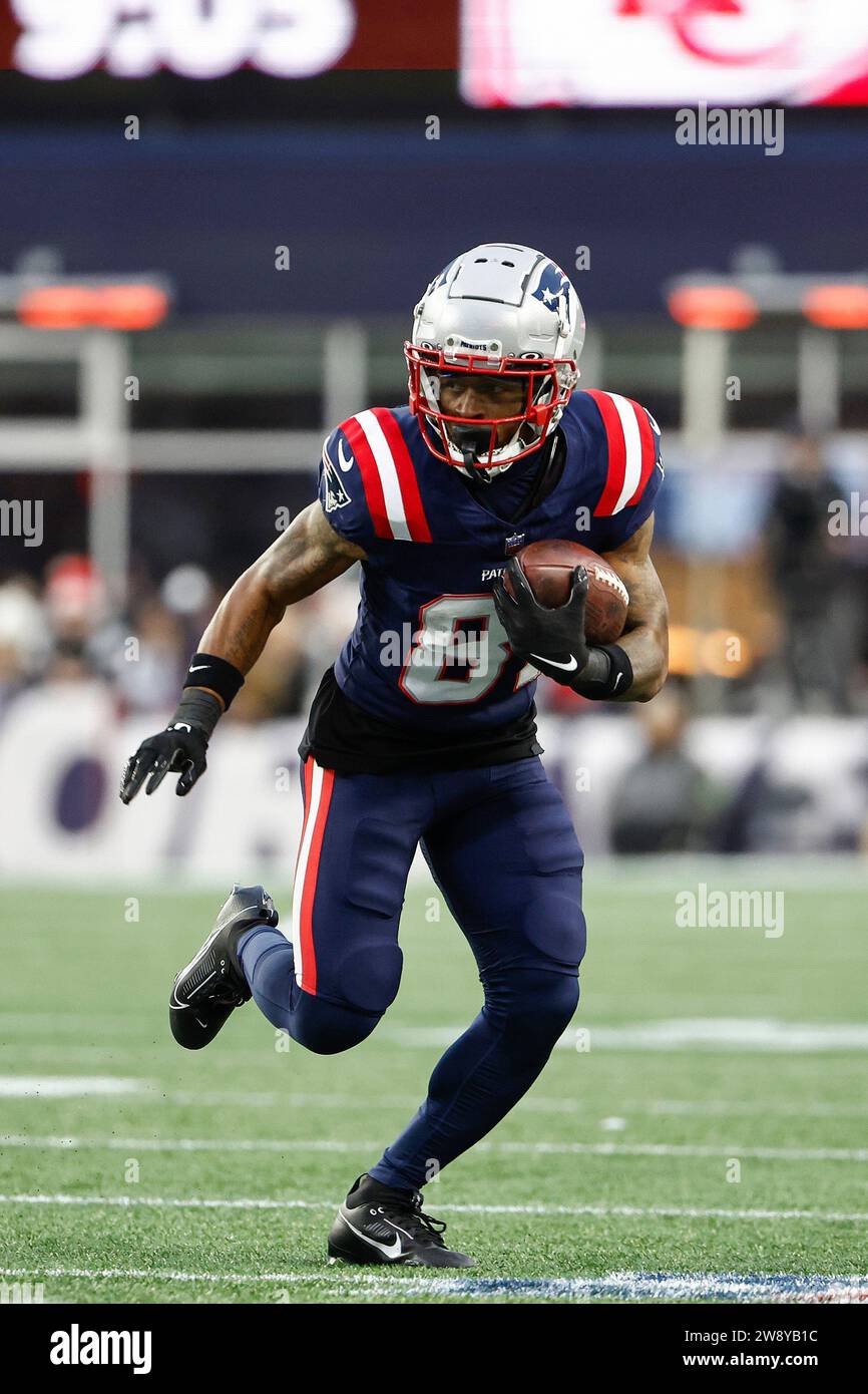 New England Patriots' Demario Douglas runs against the Kansas City ...