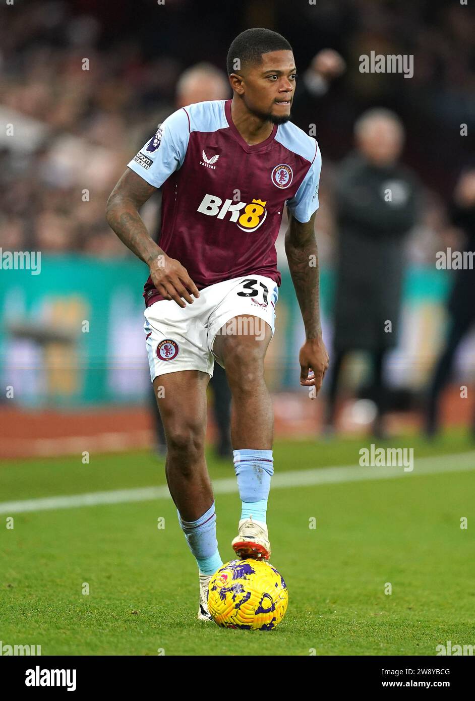 Aston Villa's Leon Bailey during the Premier League match at Villa Park ...