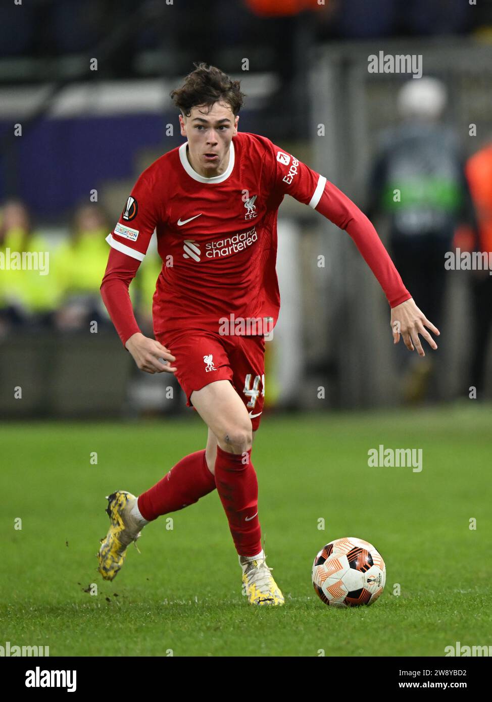 BRUSSELS - Luke Chambers of Liverpool FC during the UEFA Europa League ...