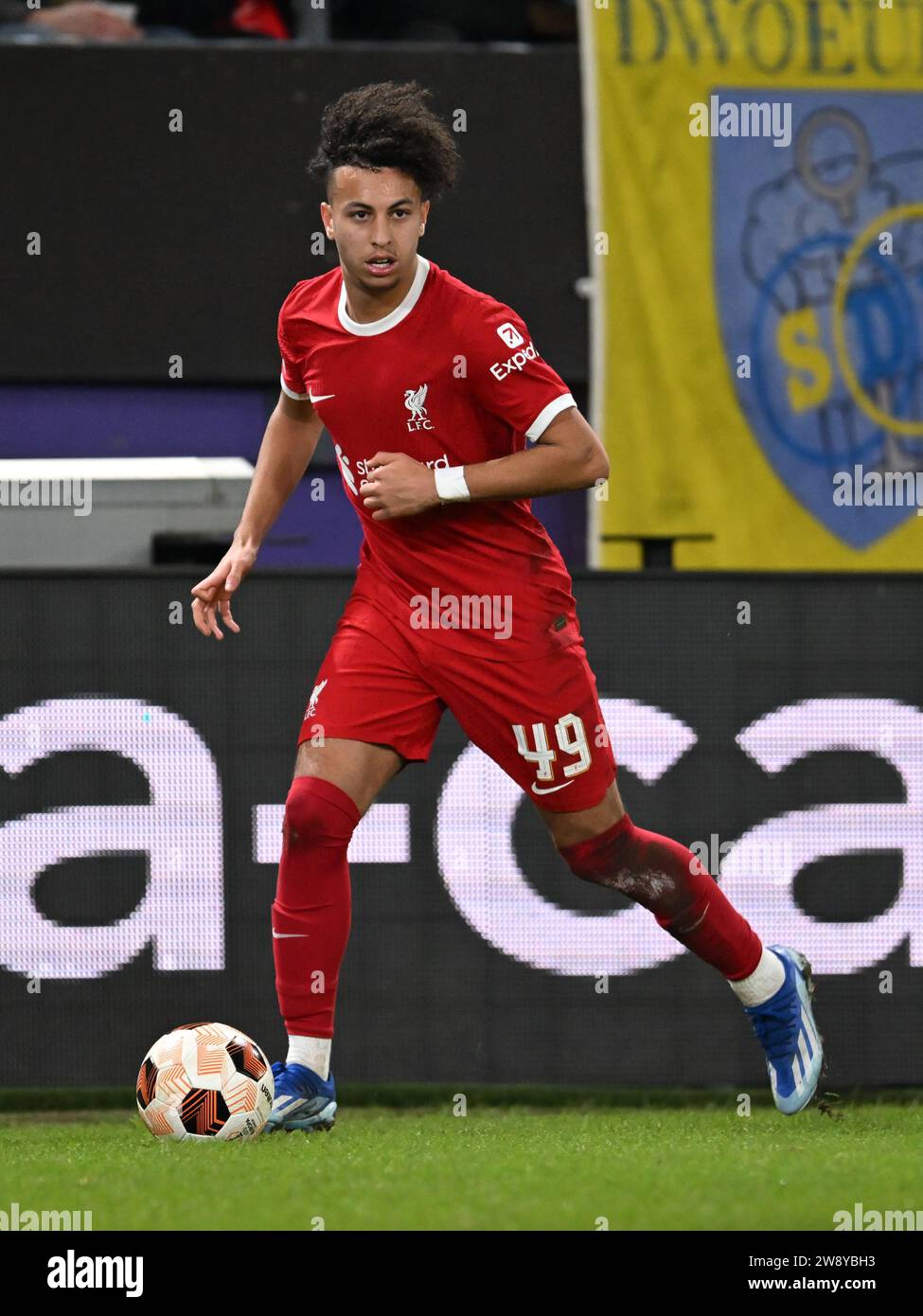 BRUSSELS - Kaide Gordon of Liverpool FC during the UEFA Europa League ...