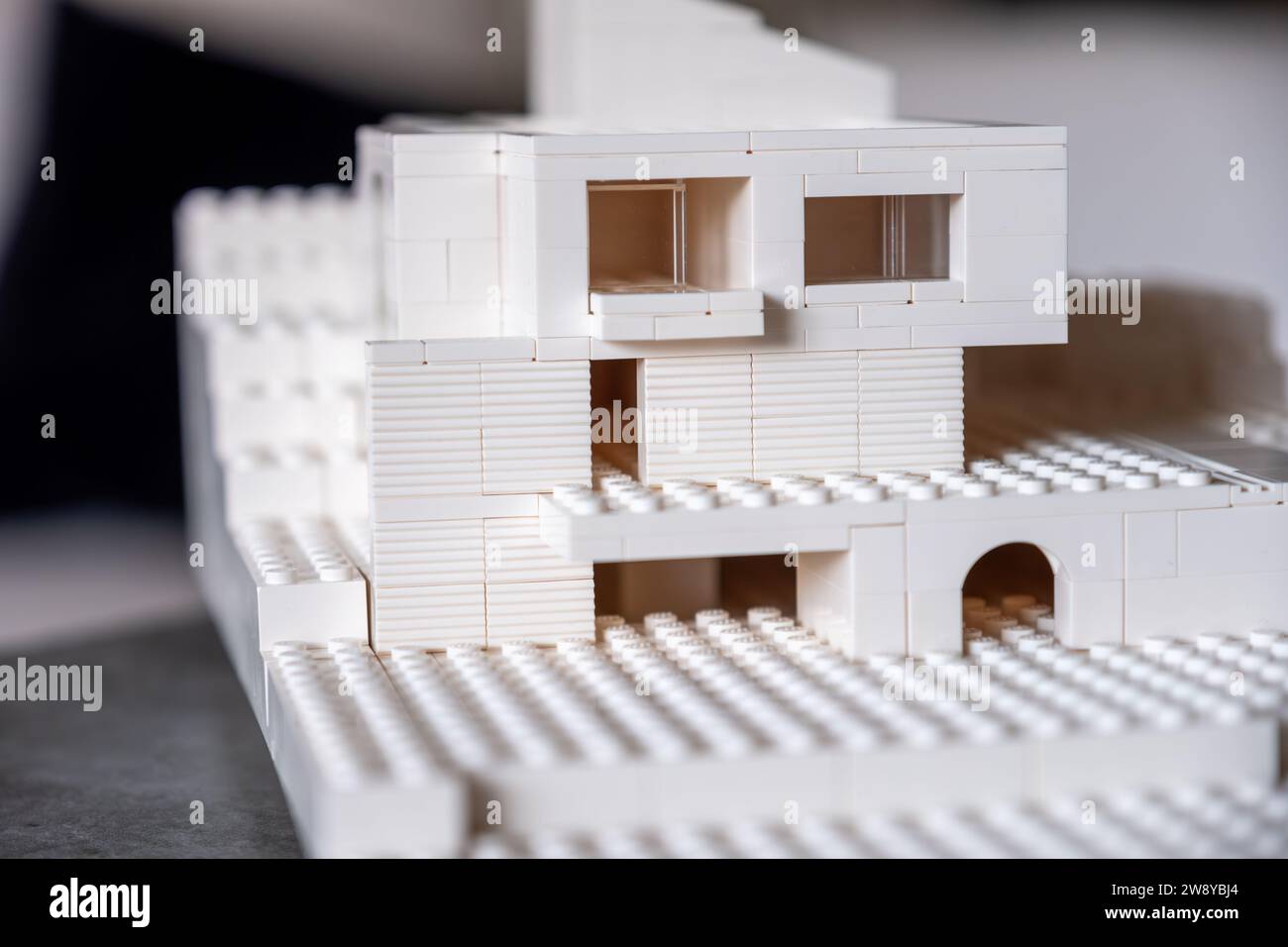 modern house model made of blocks represents modern house structure as ...