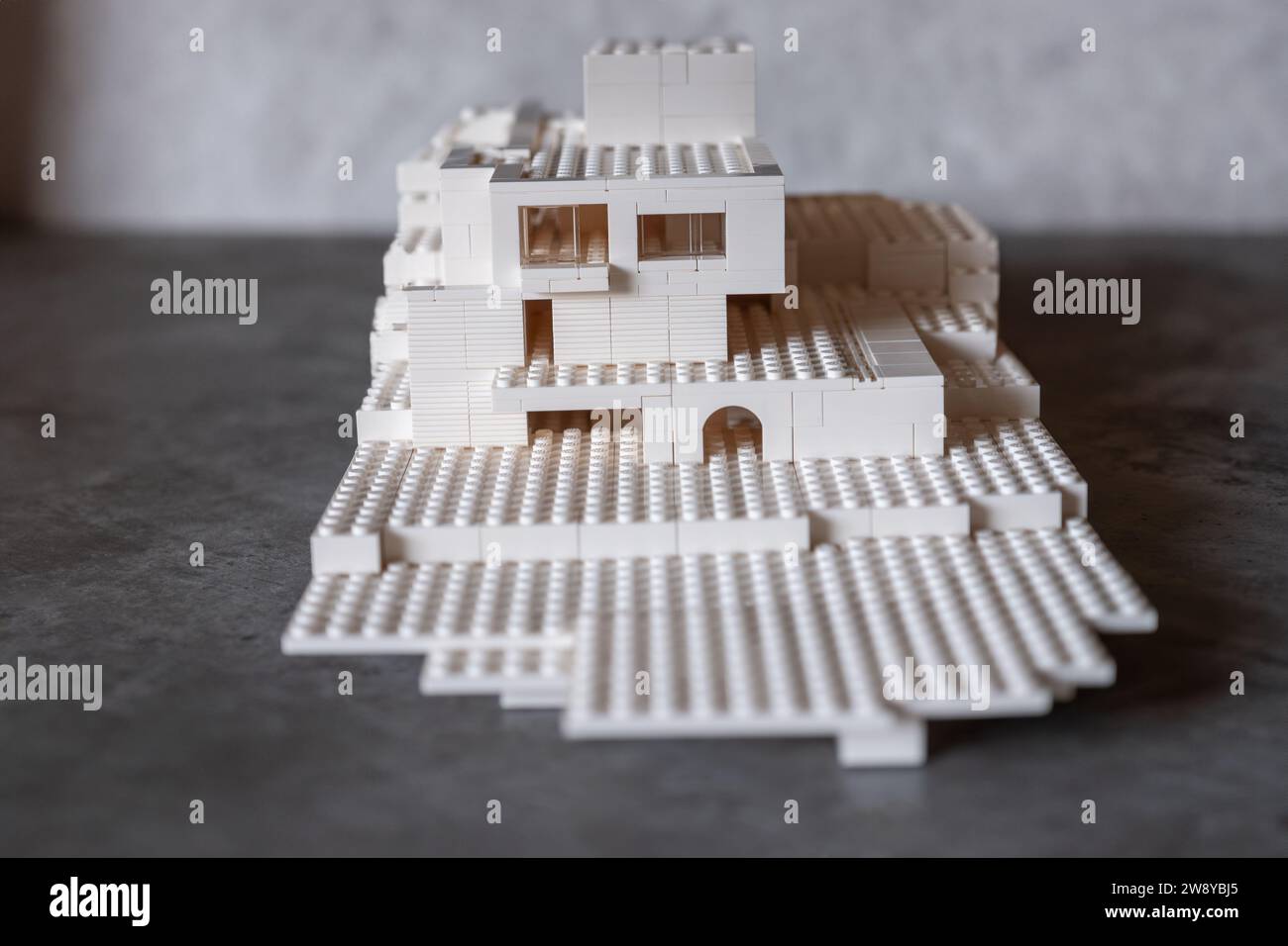 modern house model made of blocks represents modern house structure as ...