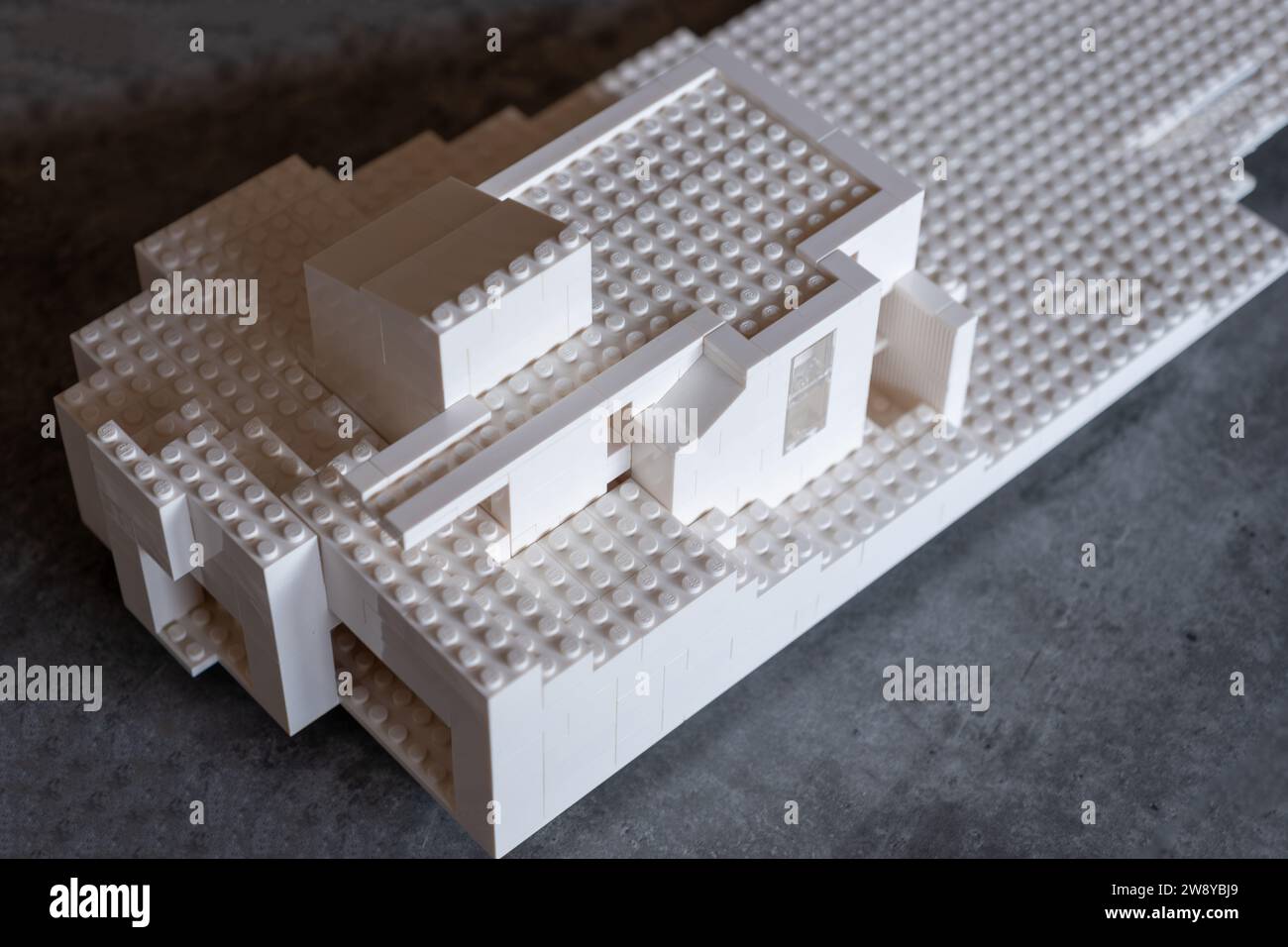 modern house model made of blocks represents modern house structure as ...