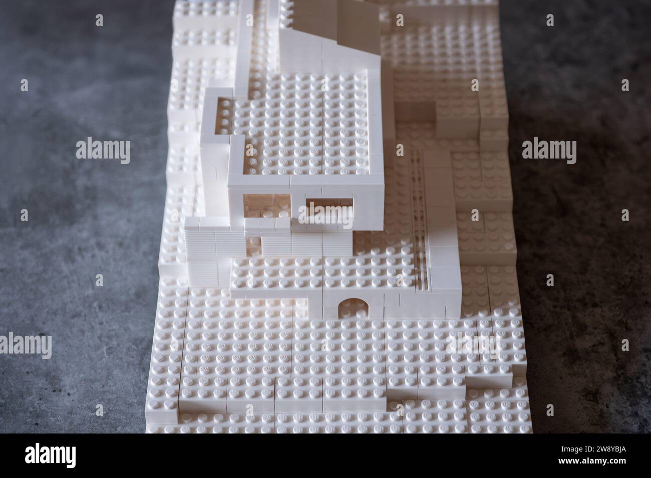 modern house model made of blocks represents modern house structure as ...