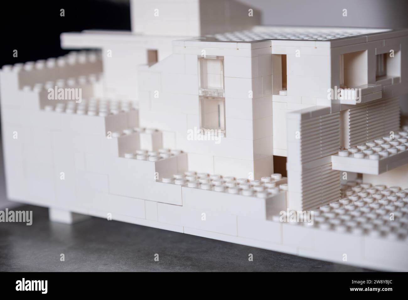 modern house model made of blocks represents modern house structure as architecture student ...