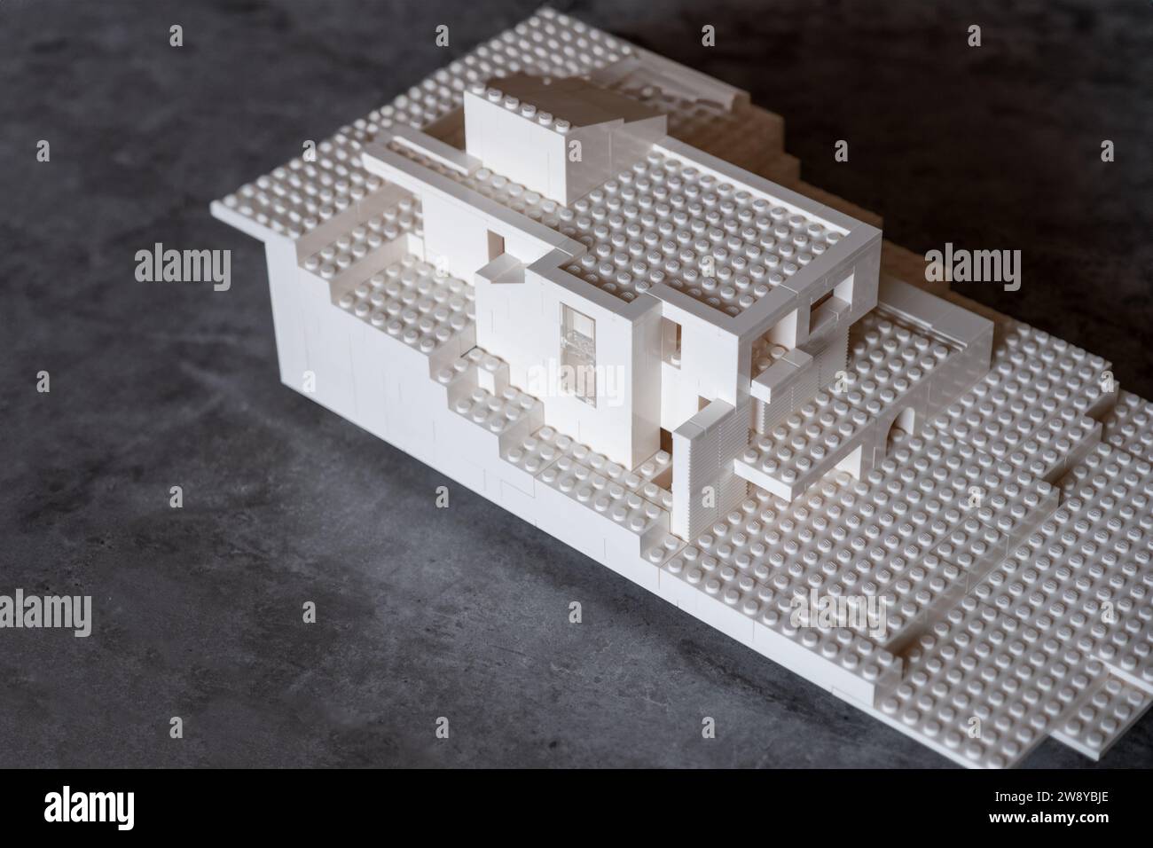 modern house model made of blocks represents modern house structure as ...