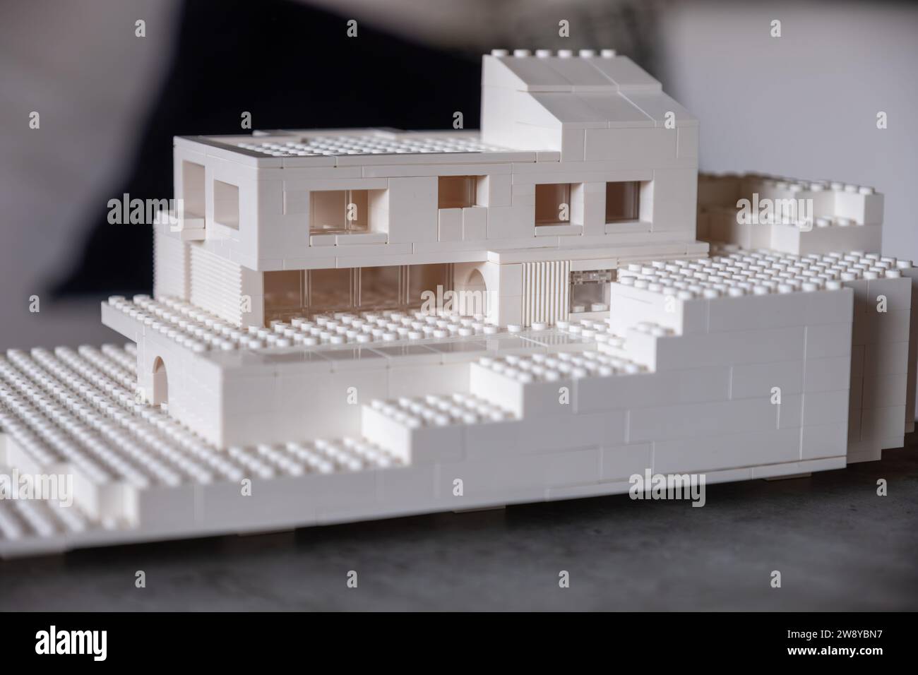 modern house model made of blocks represents modern house structure as ...