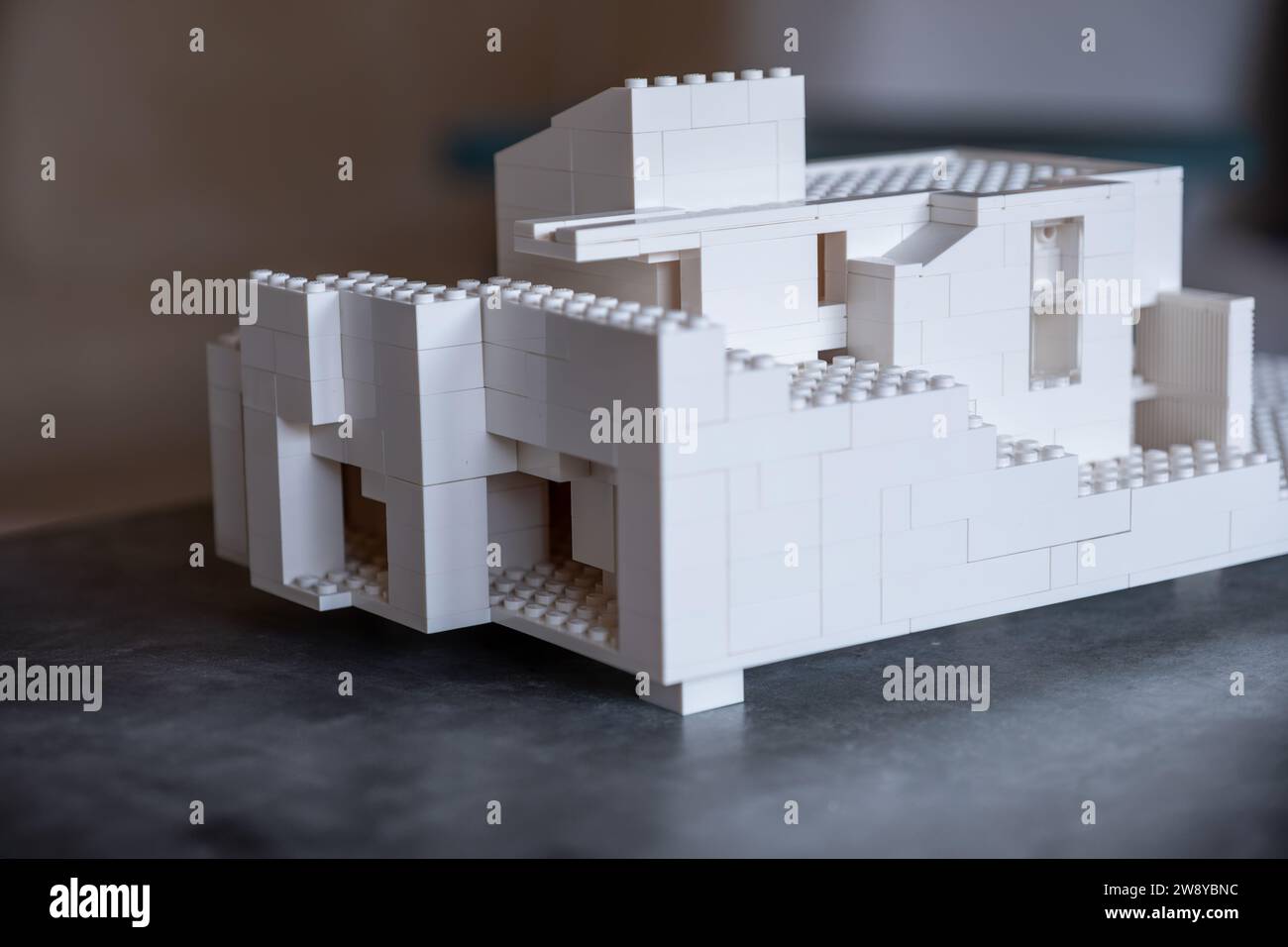 modern house model made of blocks represents modern house structure as ...