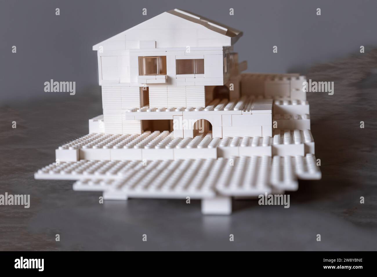 modern house model made of blocks represents modern house structure as ...