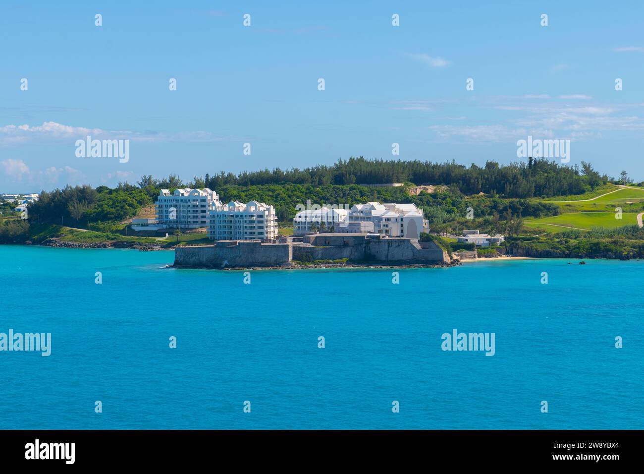 Fort St. Catherine aerial view, viewed from the sea. The fort is near ...