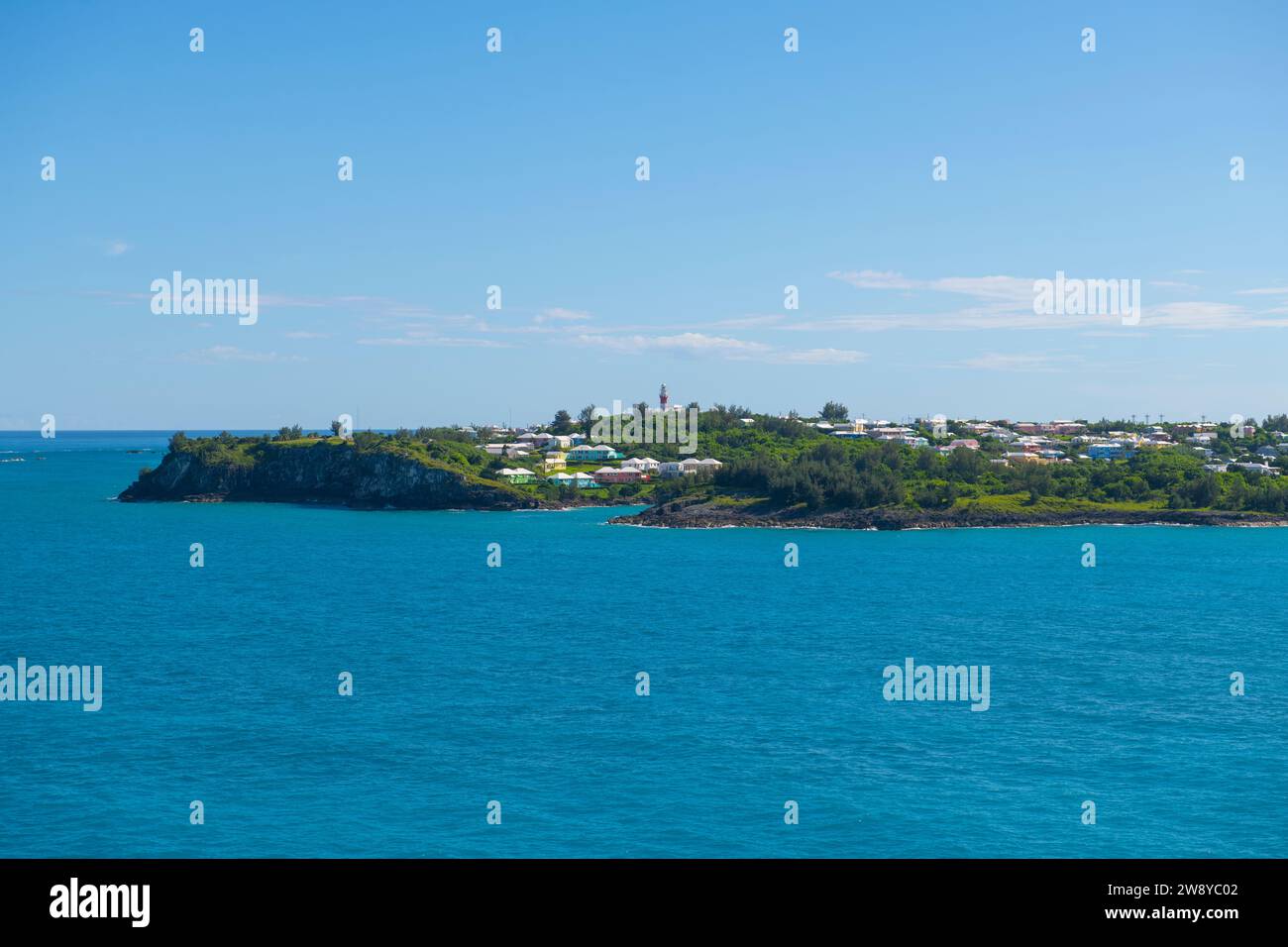 St. David's Lighthouse on St. David's Island, viewed from the sea ...