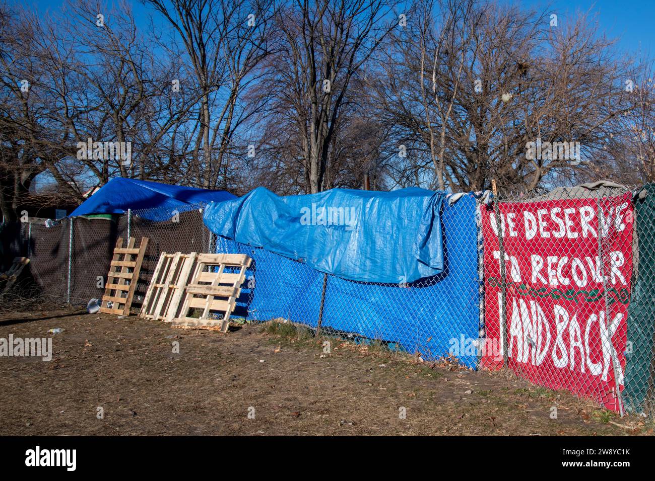 Minneapolis, Minnesota. Homeless encampment in the East Phillips ...