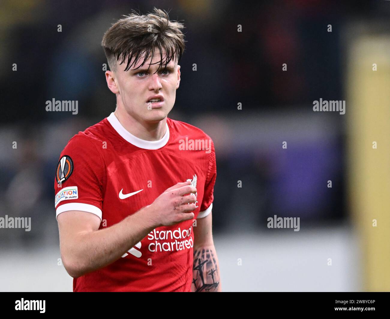 BRUSSELS - Ben Doak of Liverpool FC during the UEFA Europa League in ...