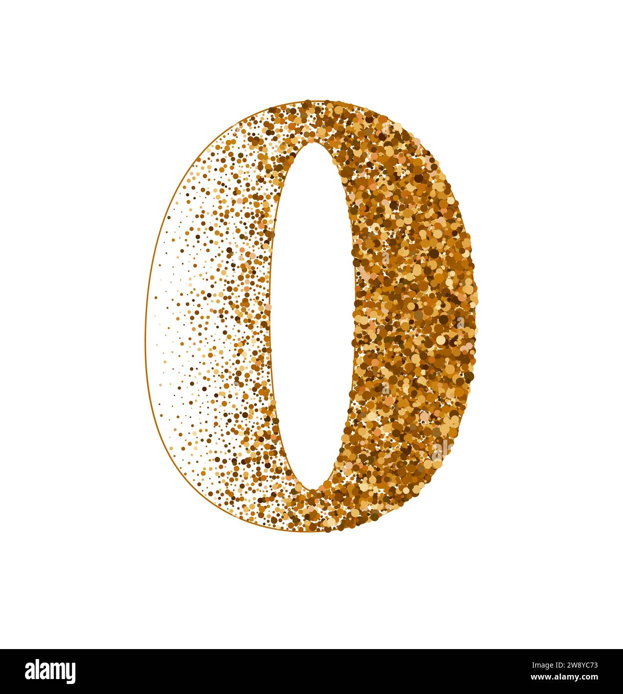Letter O of Latin alphabet decorated with sand effect stipple texture ...