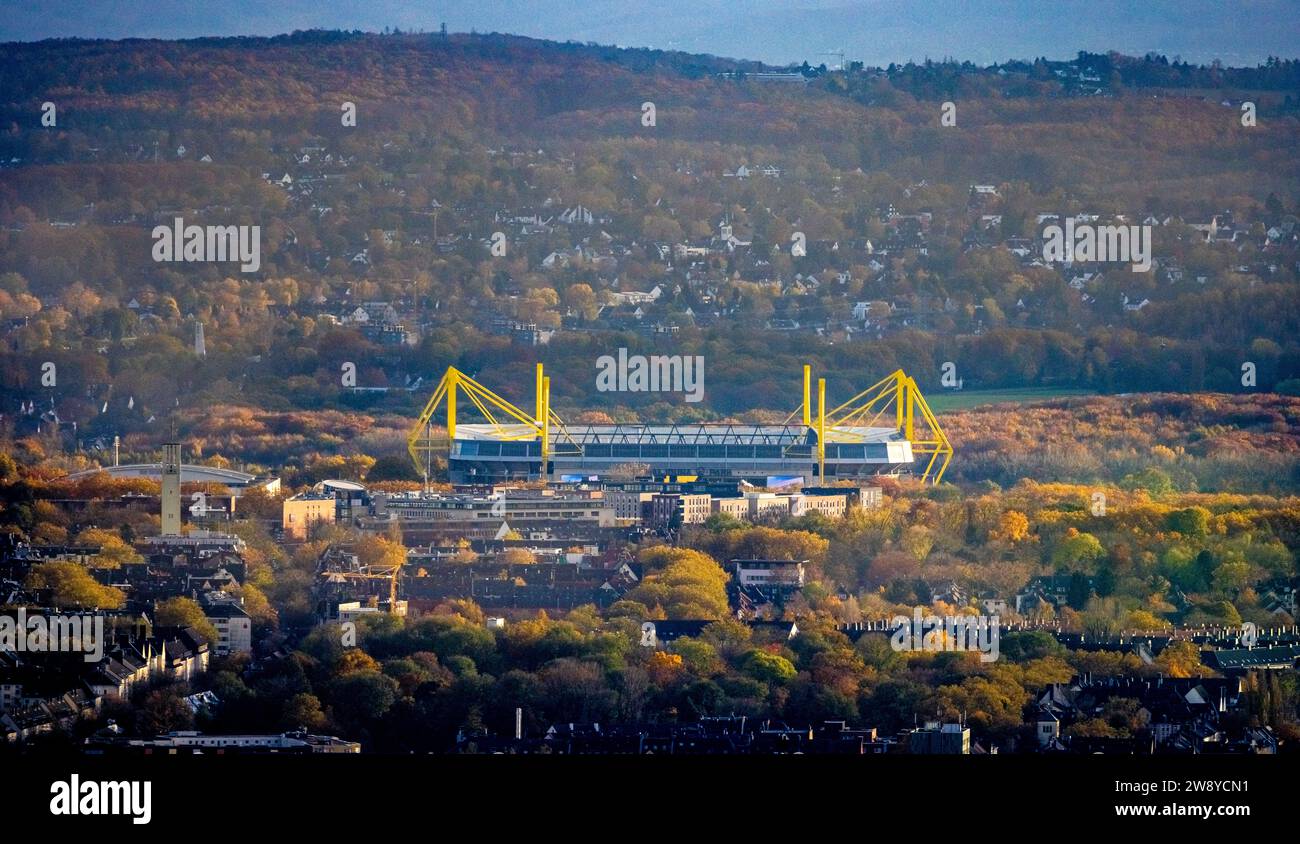 Aerial view, skyline with view to the Bundesliga stadium of BVB 09 ...