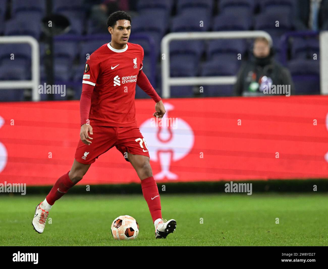 BRUSSELS - Jarell Quansah of Liverpool FC during the UEFA Europa League ...