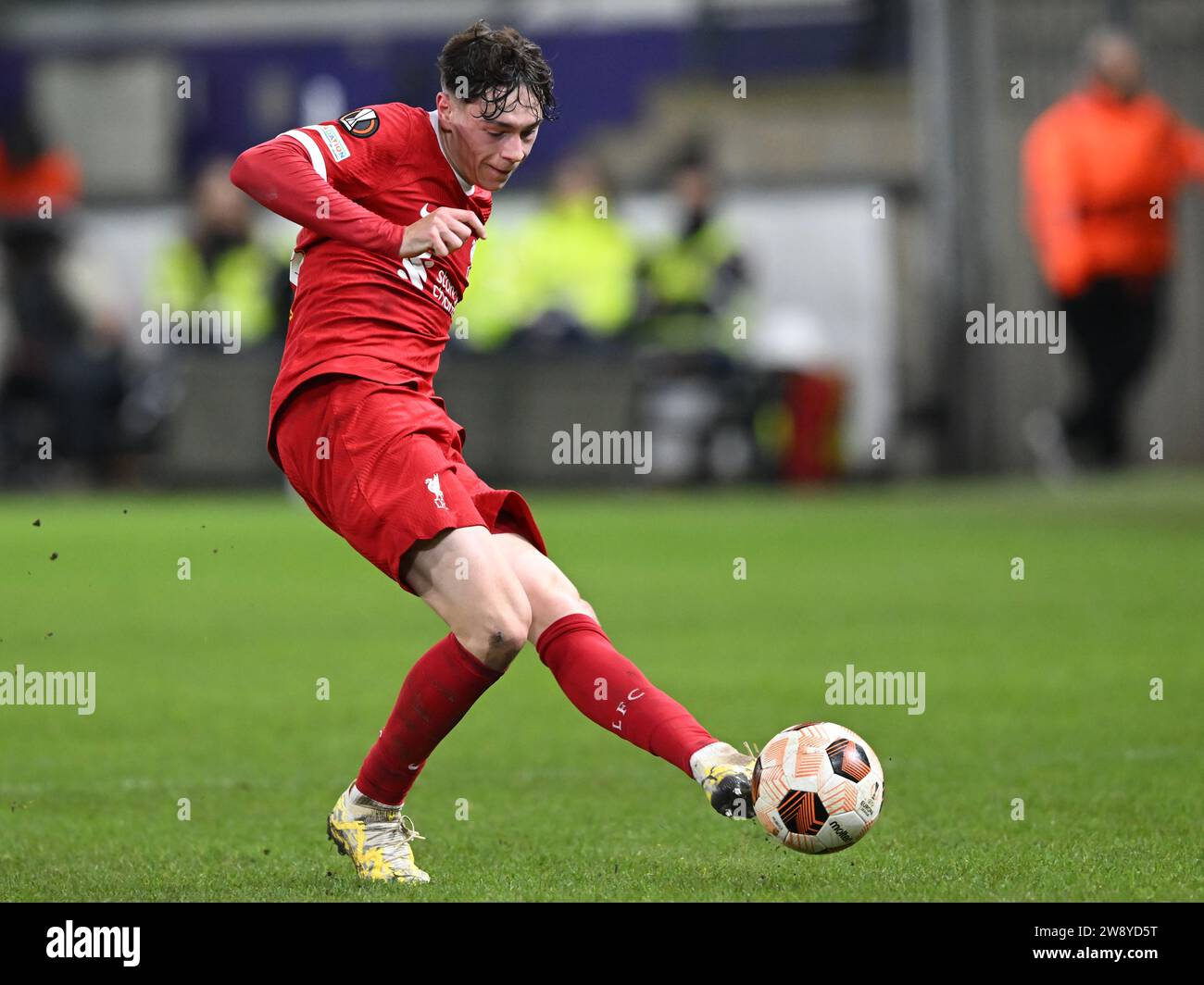 BRUSSELS - Luke Chambers of Liverpool FC during the UEFA Europa League ...