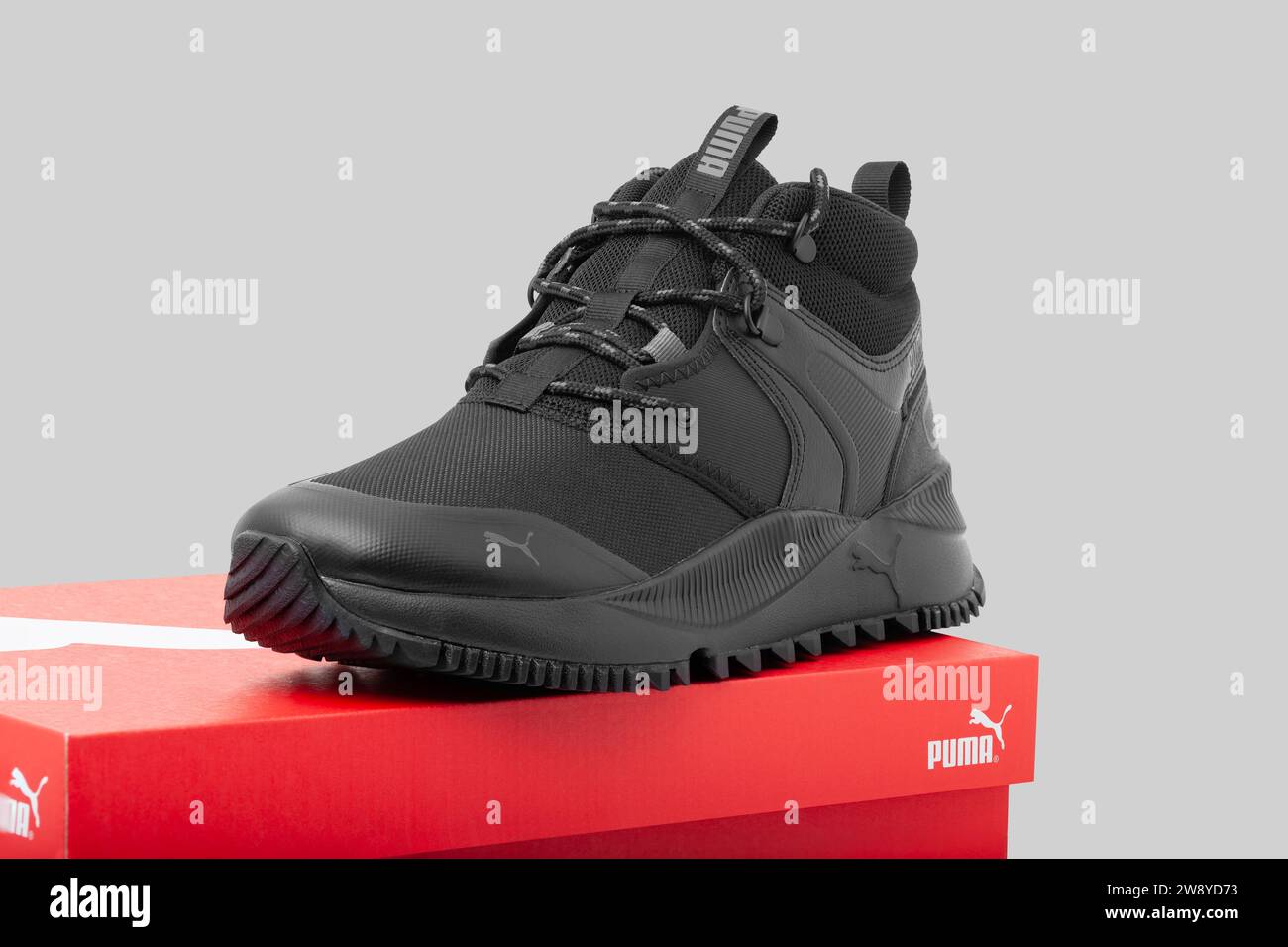 Chisinau, Moldova December 23, 2023: Black PUMA Pacer Future TR sport ...