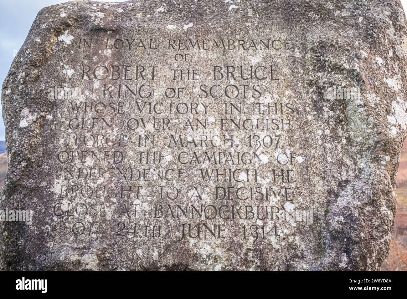 Bruce's Stone, Commemorative stone to Robert the Bruce, King of Scots ...