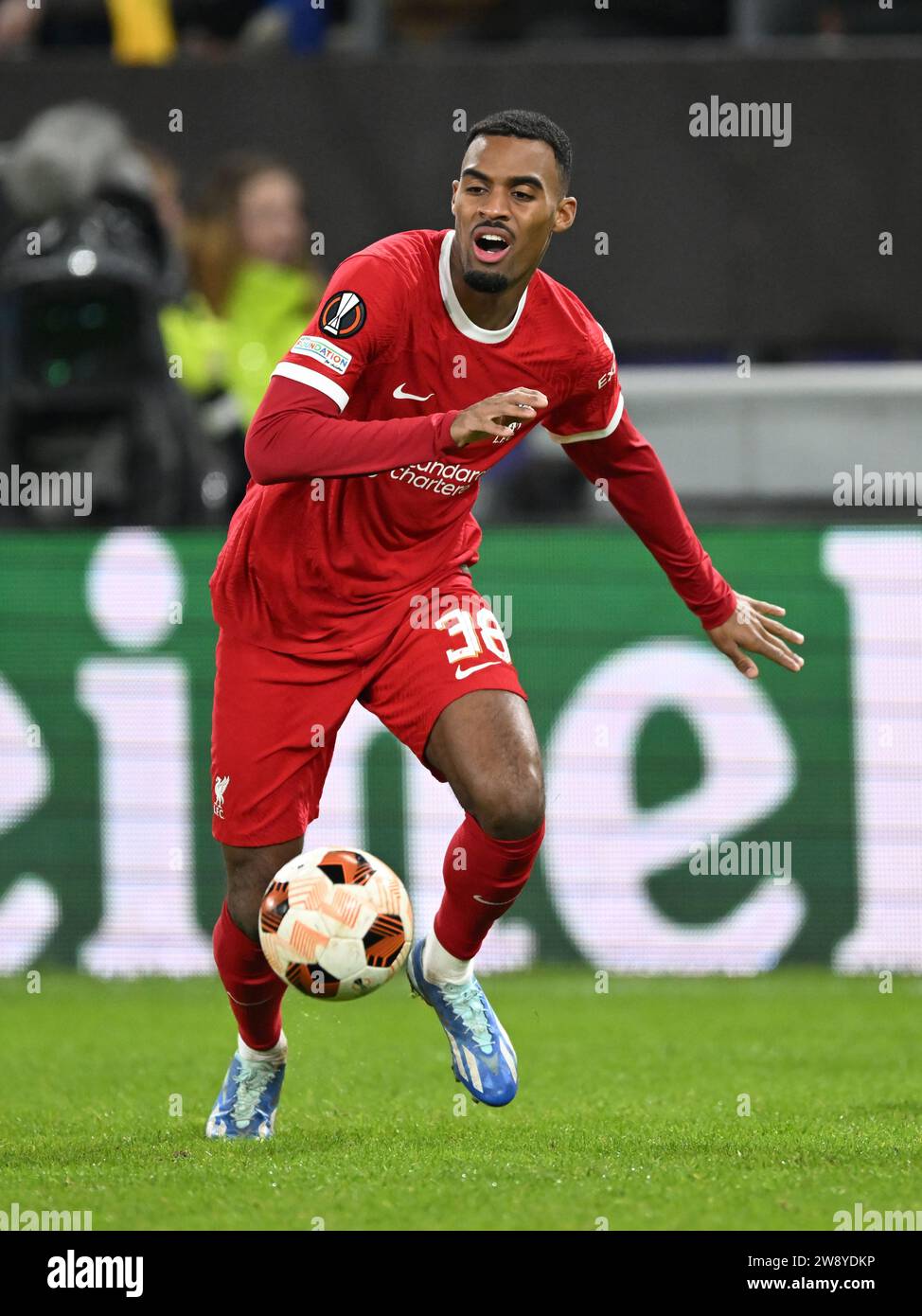 BRUSSELS - Ryan Gravenberch of Liverpool FC during the UEFA Europa ...