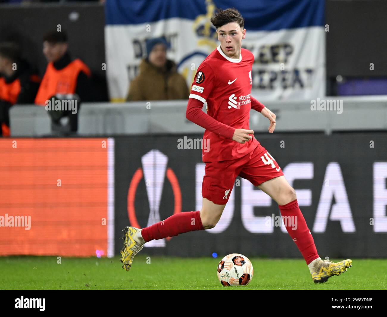 BRUSSELS - Luke Chambers of Liverpool FC during the UEFA Europa League ...