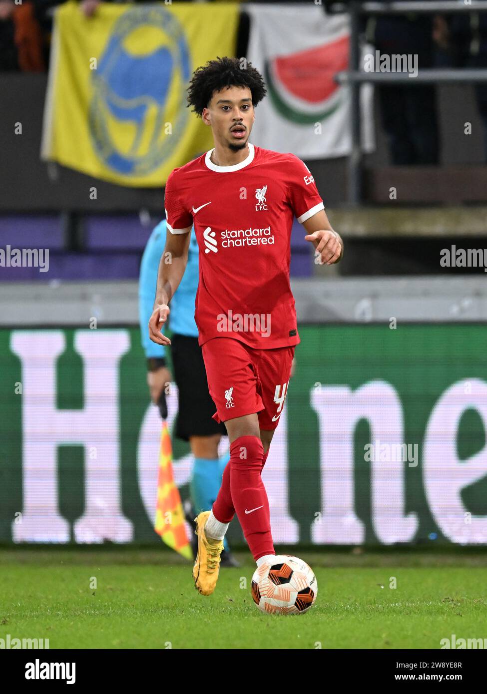 BRUSSELS - Calum Scanlon of Liverpool FC during the UEFA Europa League ...