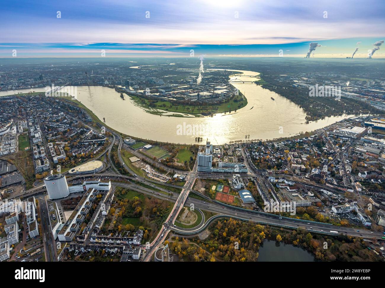 Aerial view, street triangle federal highway B7 with hospital Schön ...