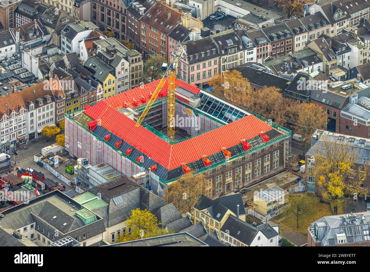 Aerial view, Old Town, construction site and building renovation Alte ...