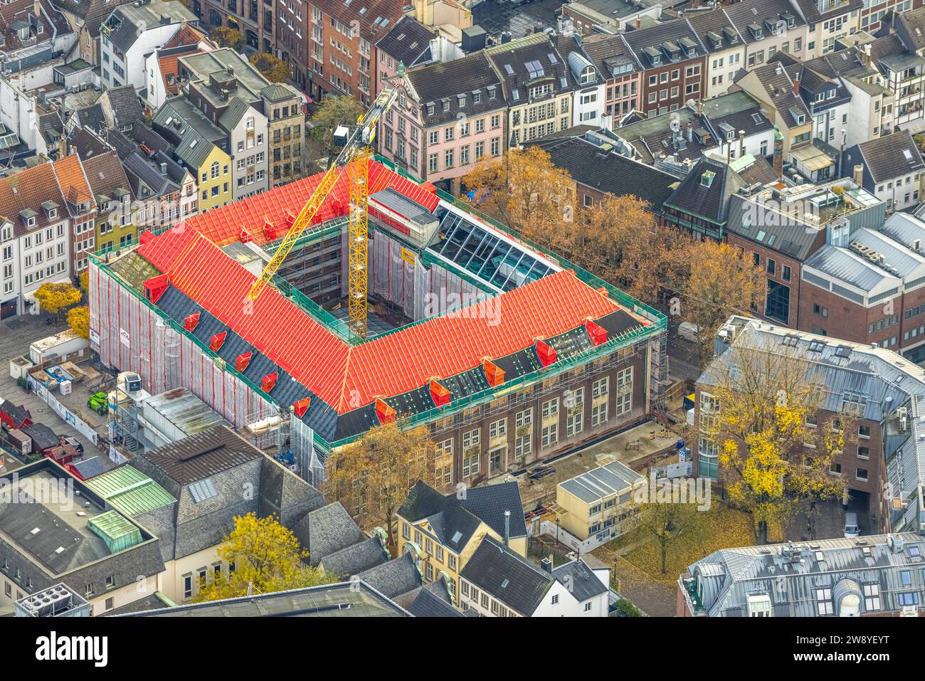 Aerial view, Old Town, construction site and building renovation Alte ...
