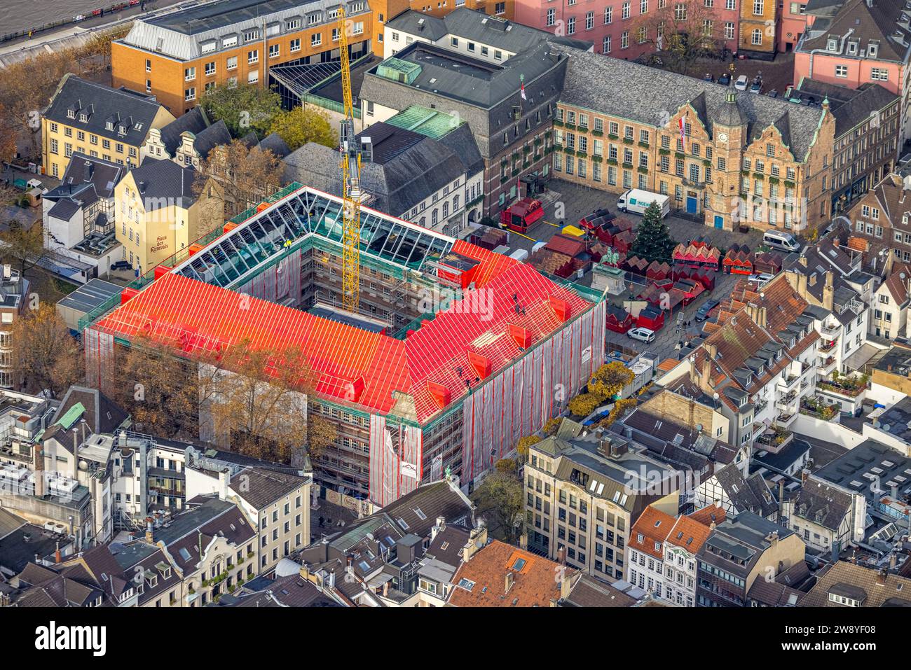 Aerial view, Old Town, construction site and building renovation Alte ...