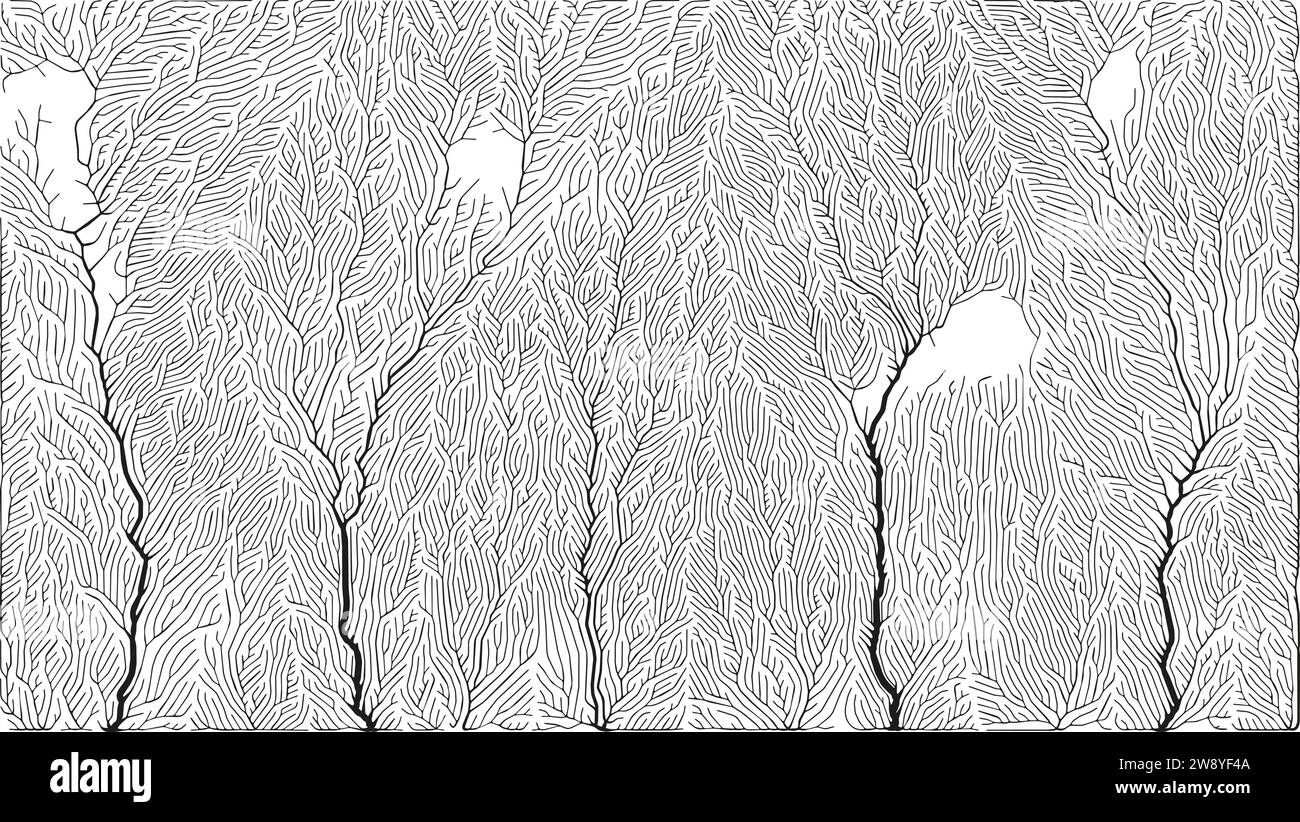 Growth pattern. Generative branching structure. Organic net of vessels ...