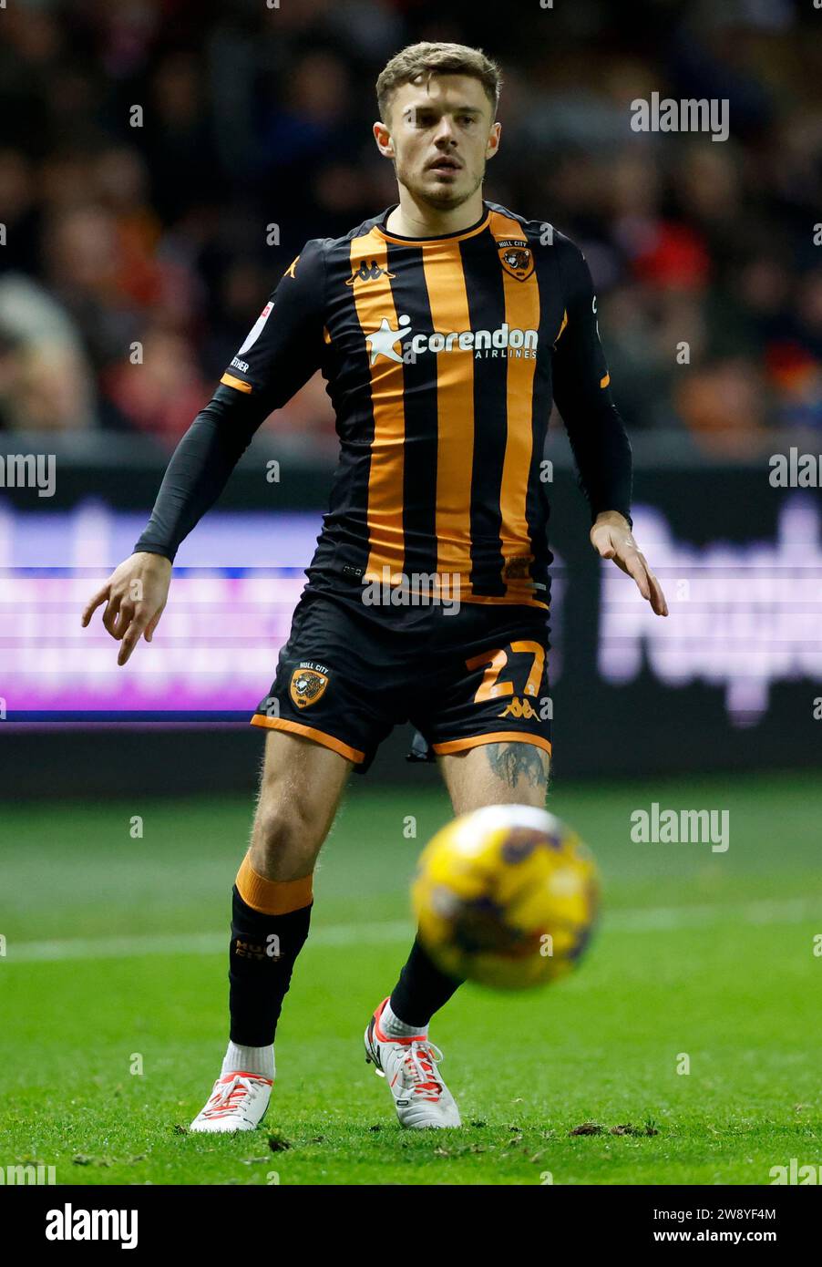 Hull City's Regan Slater in action during the Sky Bet Championship ...