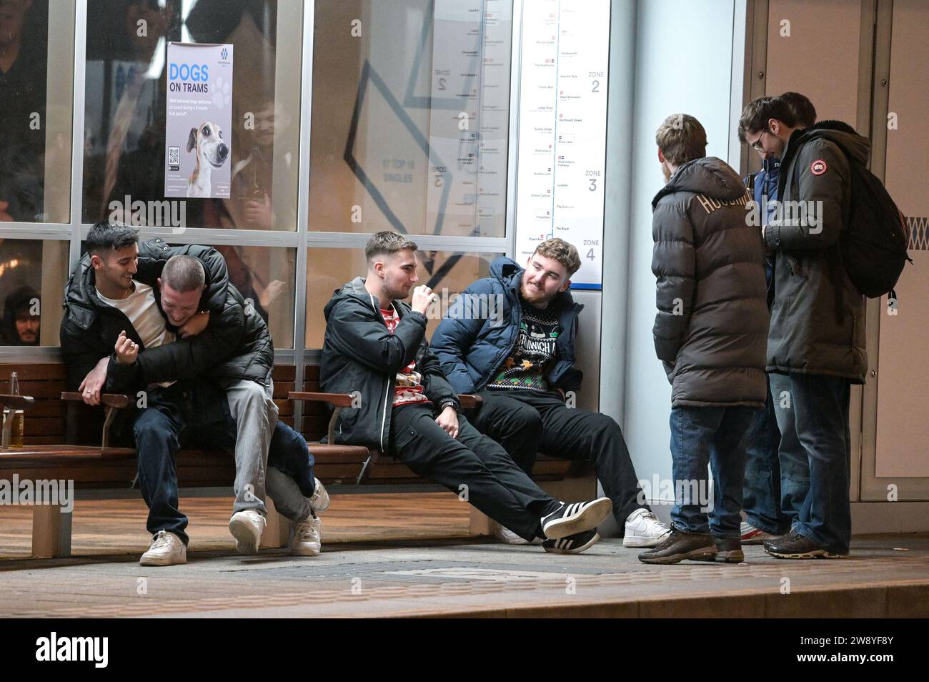 Birmingham 22nd December 2023 - Friends Tussle on Broad Street in ...