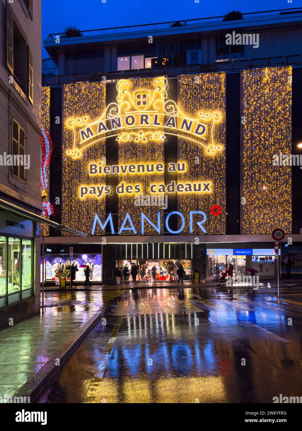 Geneva, Switzerland - December 1, 2023: Manor Shopping Center Christmas ...
