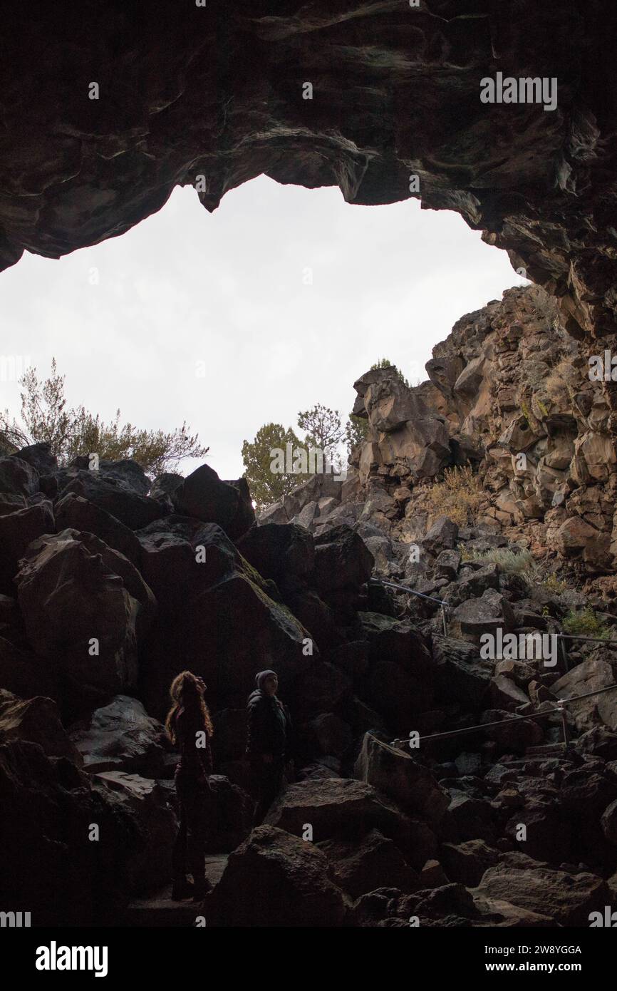 Lava tube cave in Lava Beds National Park, California, USA Stock Photo ...