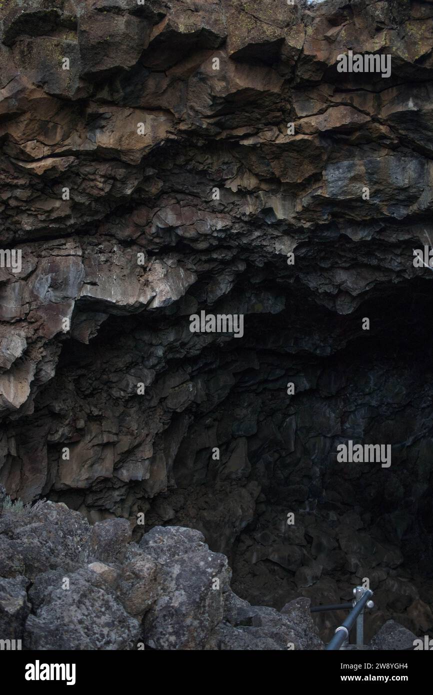 Lava tube cave in Lava Beds National Park, California, USA Stock Photo ...