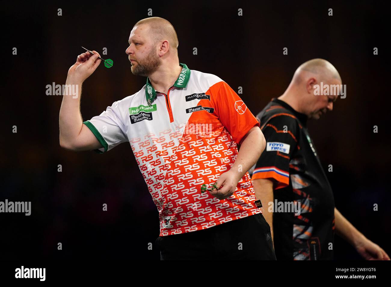 Radek Szaganski in action against Raymond van Barneveld (not pictured ...
