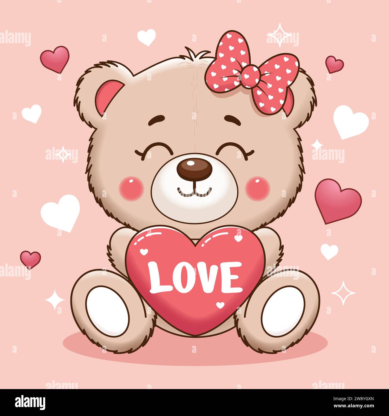 Cute valentines day teddy Stock Vector Images - Alamy