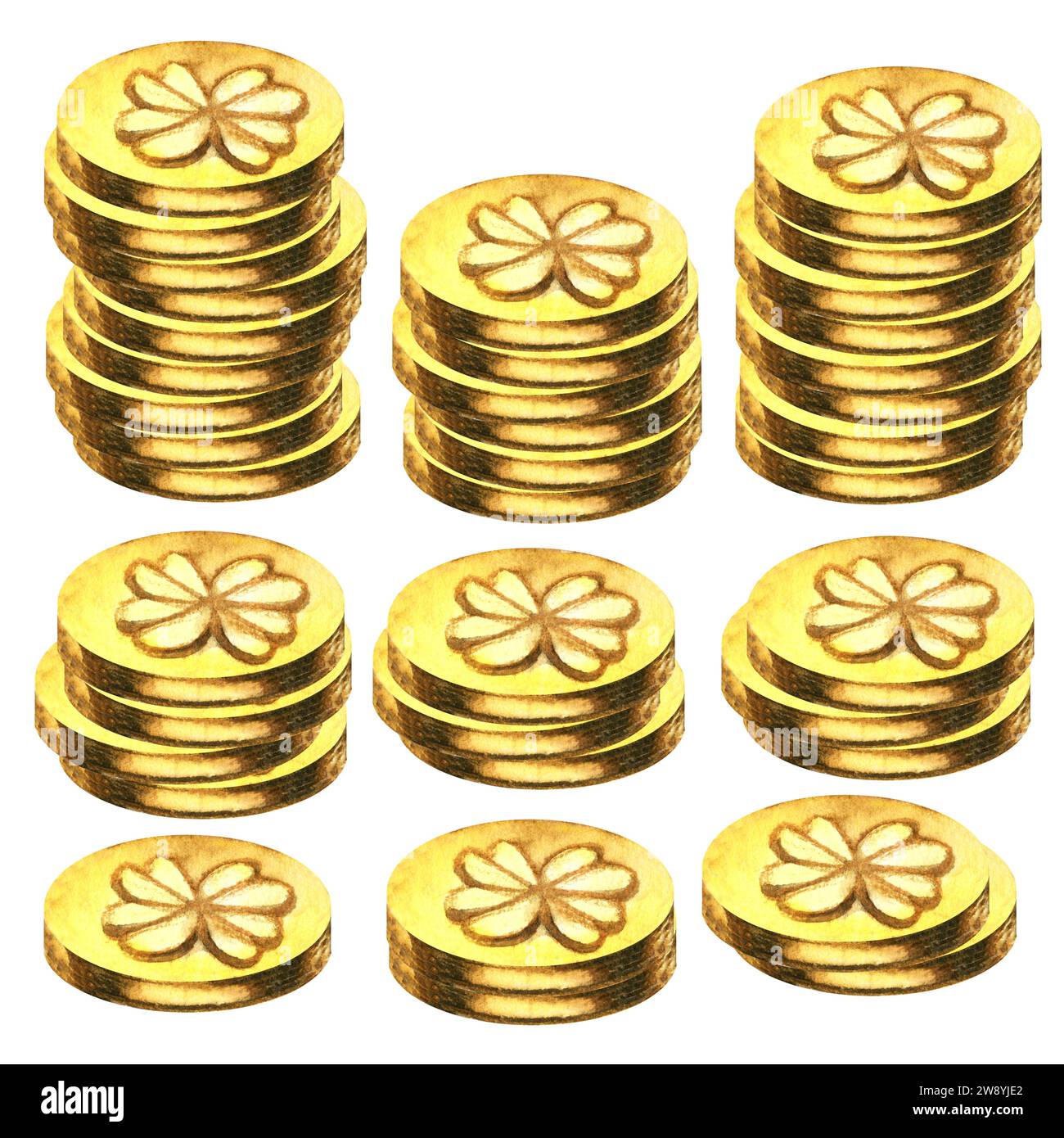 Gold coin four leaf hi-res stock photography and images - Alamy