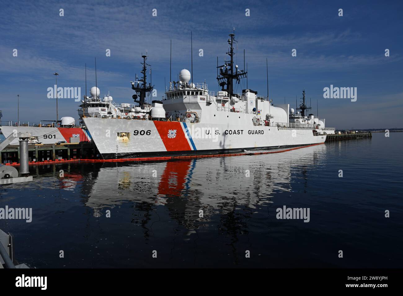 The crew of U.S. Coast Guard Cutter Seneca (WMEC 906) at homeport in ...