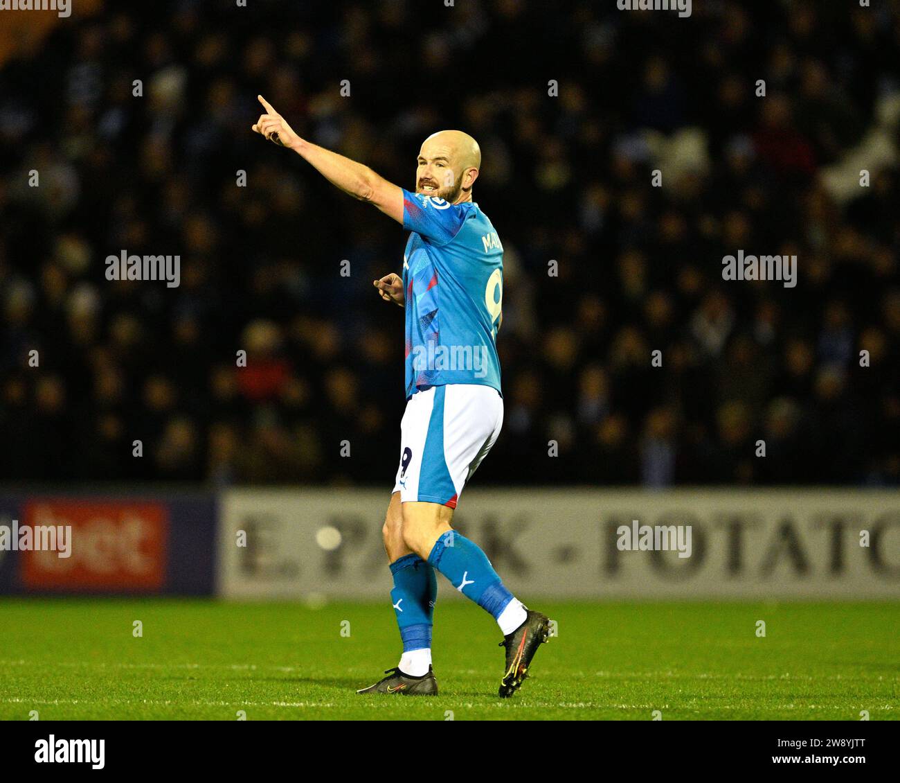 Paddy Madden 9# of Stockport County Football Club, during the Sky Bet ...