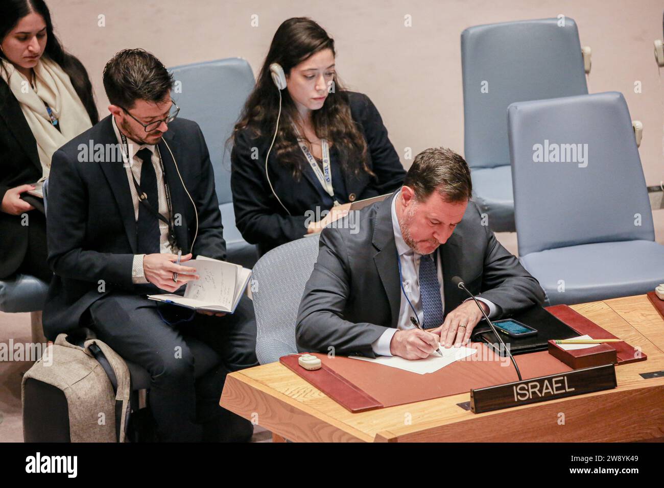 New York, New York, USA. 22nd Dec, 2023. Israeli Deputy Permanent ...