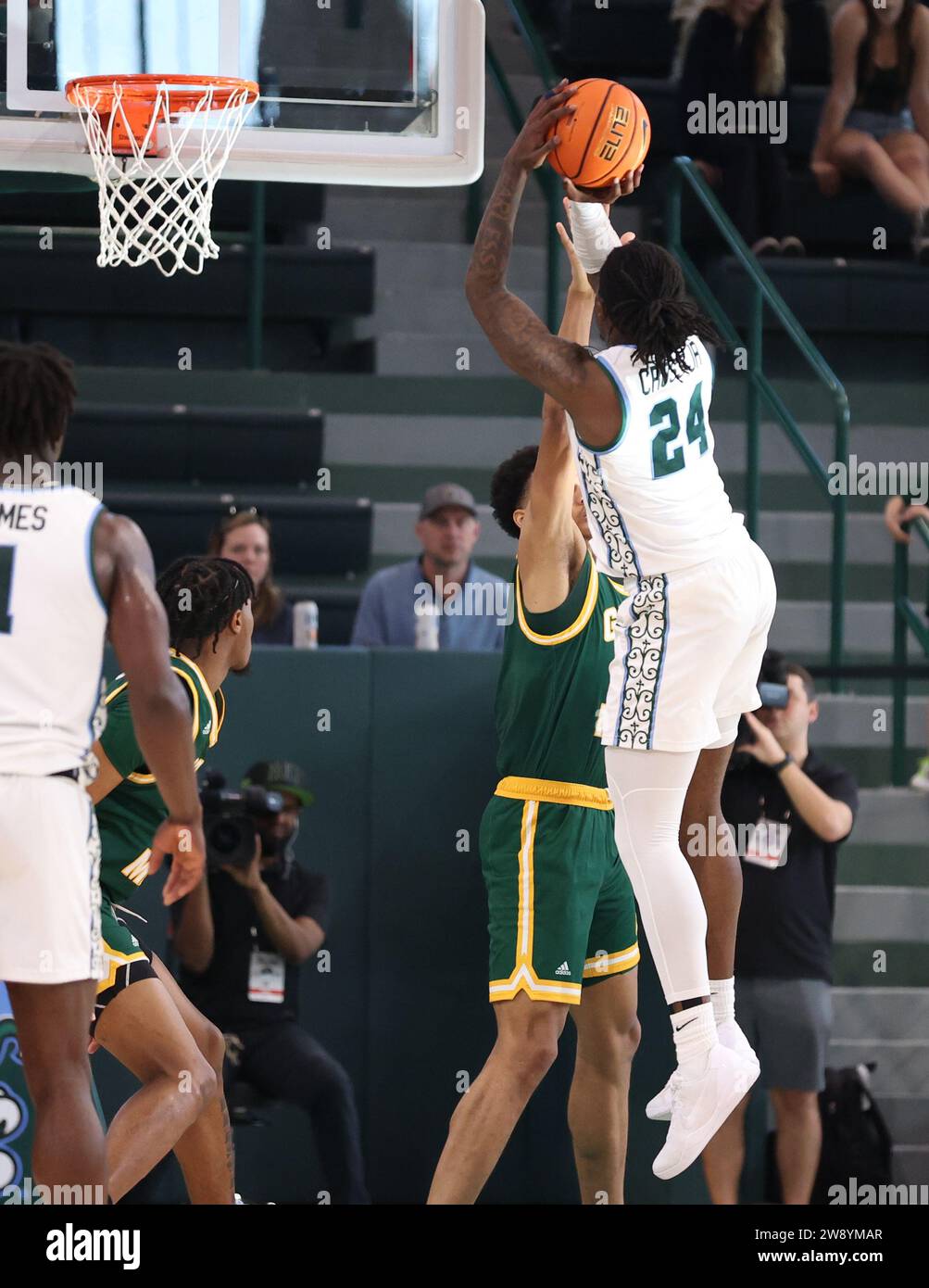 New Orleans, USA. 22nd Dec, 2023. Tulane Green Wave forward Kevin Cross ...