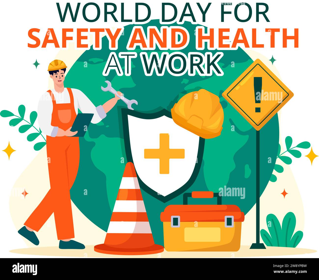 World Day for Safety and Health at Work Vector Illustration on April 28 ...
