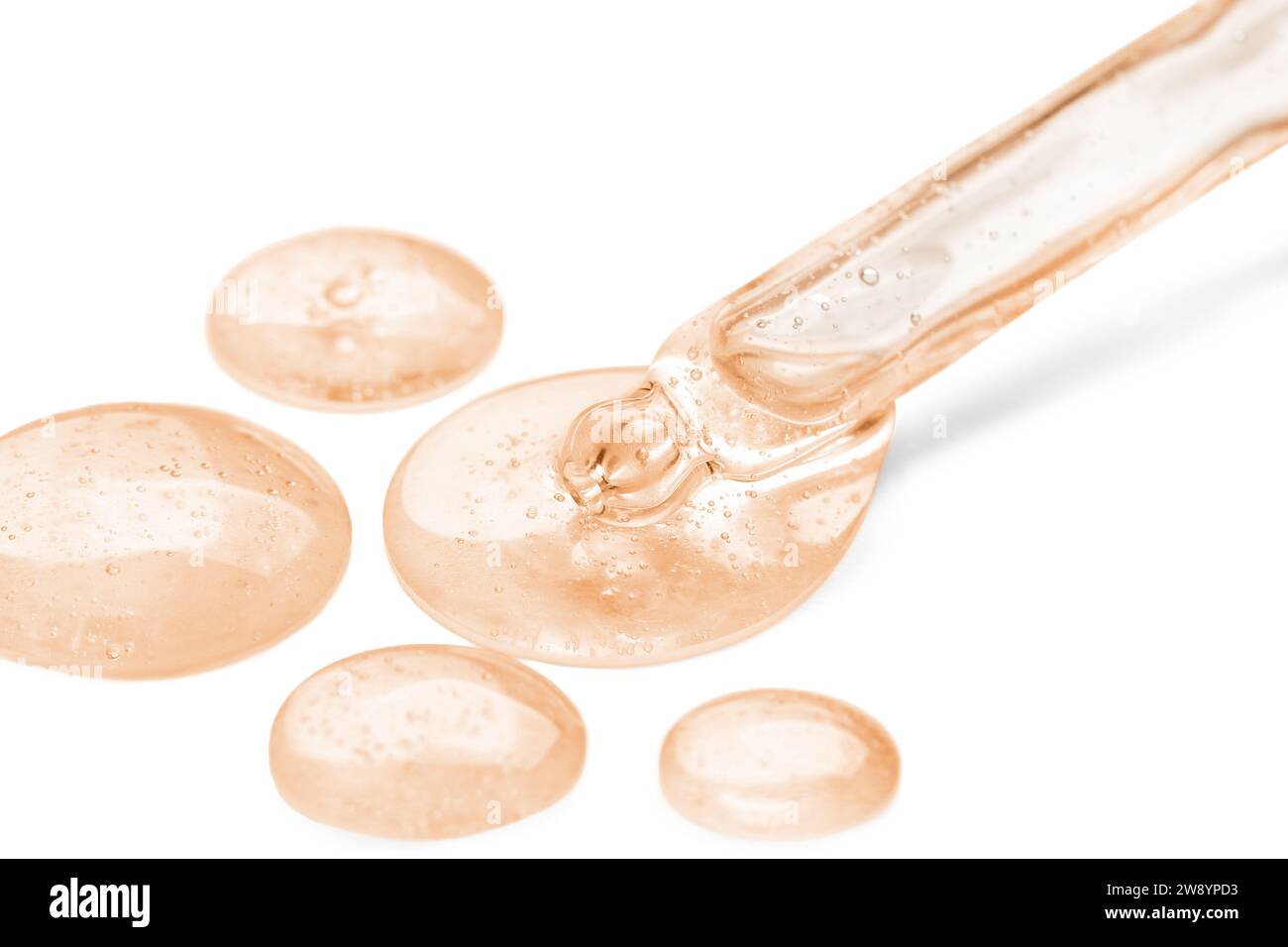 Dropper with serum on white background. Skin care product Stock Photo ...