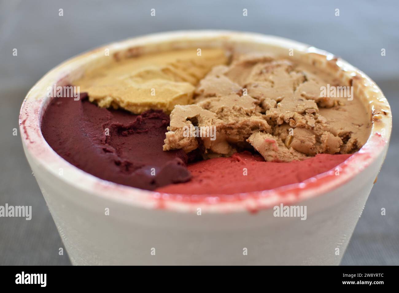 Icecream in a 1 kilo styrofoam cup typical for Argentina Stock Photo ...