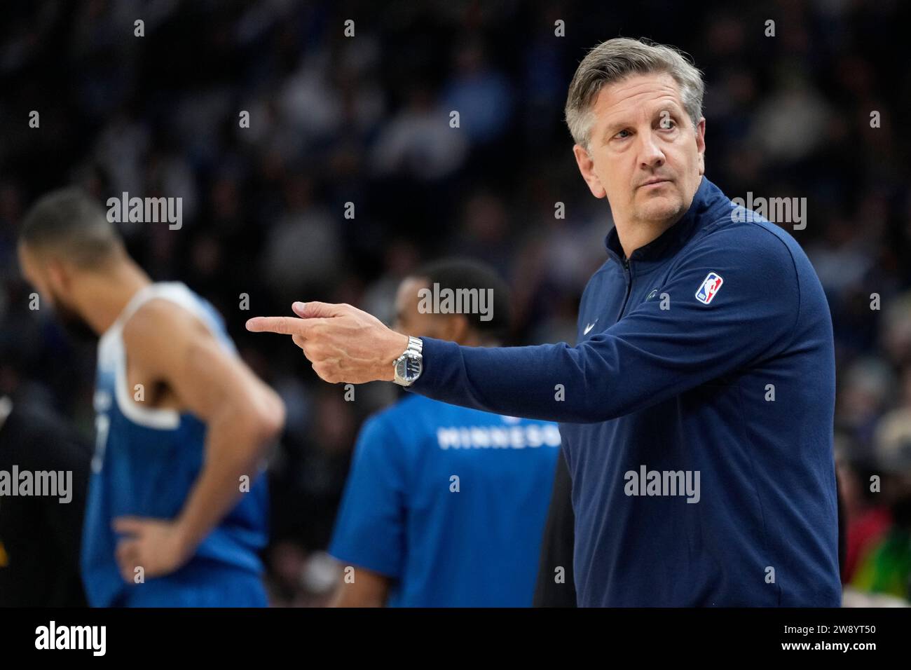 Minnesota Timberwolves head coach Chris Finch points during the first ...