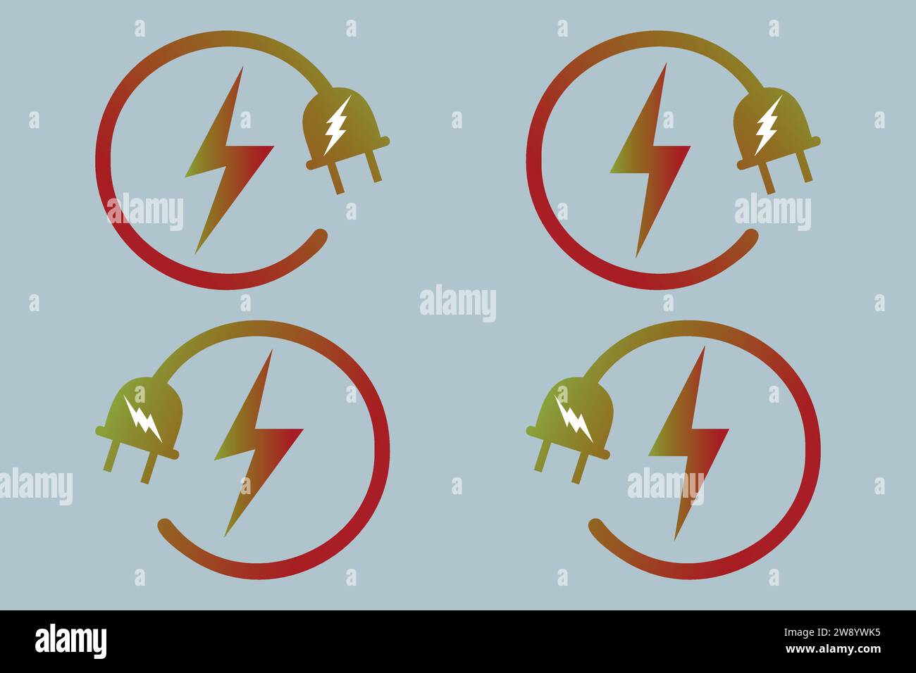 Power charging energy symbol, lightning electric plug icon vector Stock ...